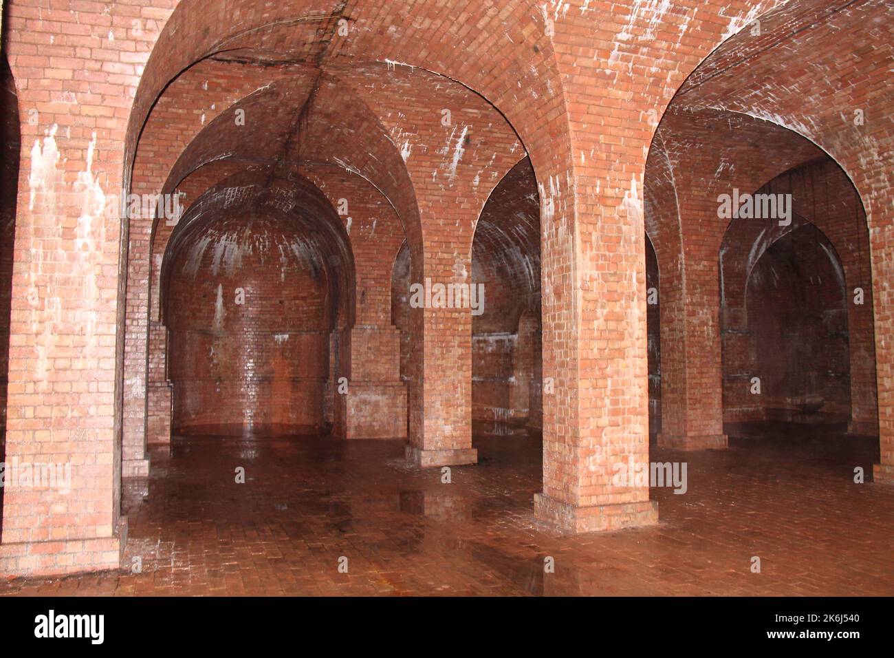 Brickwork of an Underground Water Storage Reservoir Stock Photo - Alamy