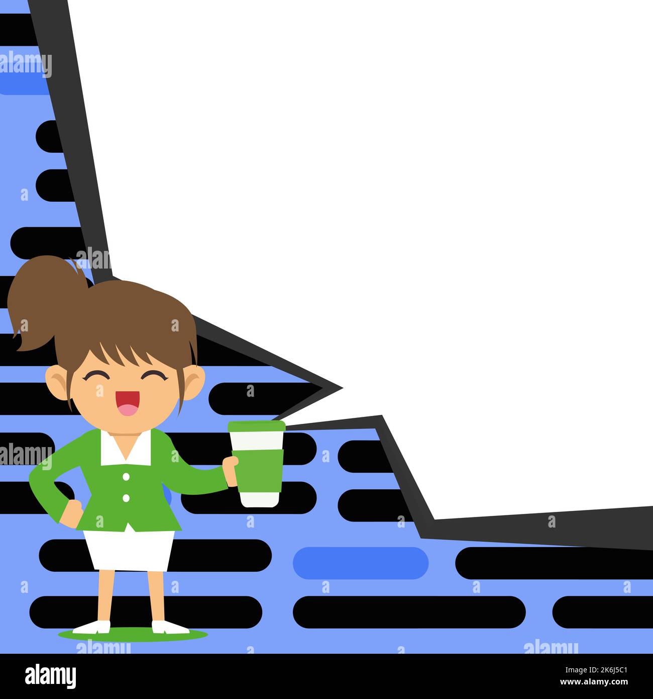 Instructor Drawing Pointing Stick On Empty Whiteboard While Holding Cup ...