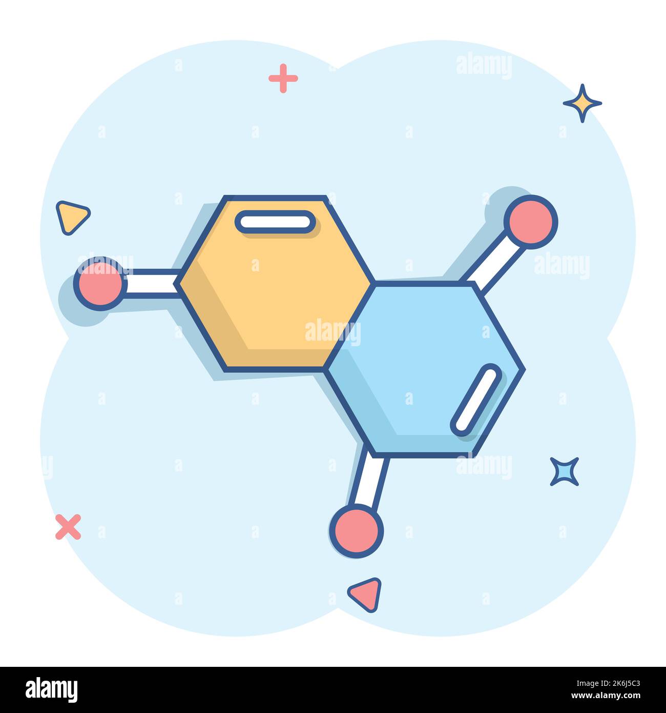 Science icon in comic style. Dna cell cartoon vector illustration on ...