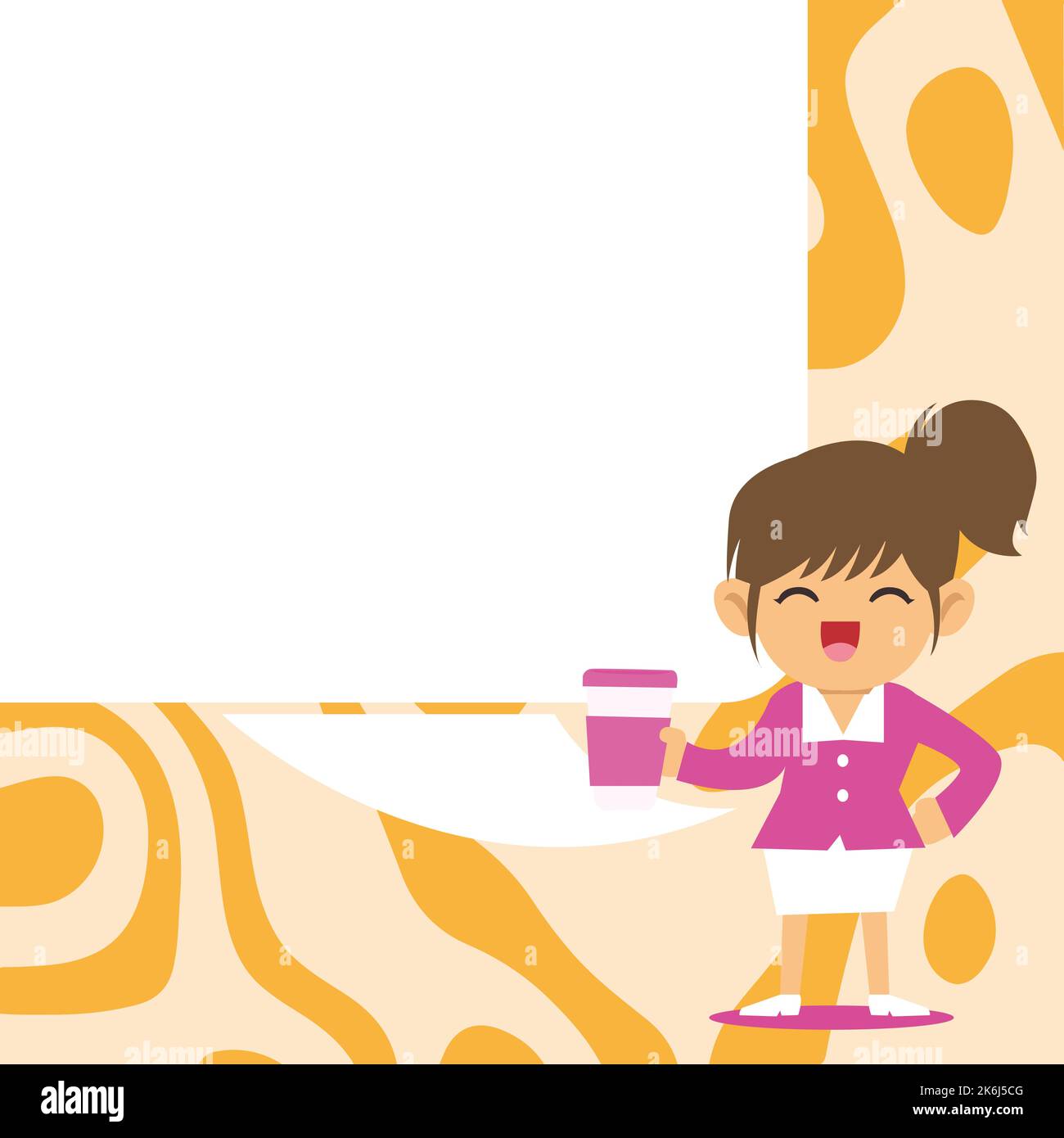 Instructor Drawing Pointing Stick On Empty Whiteboard While Holding Cup ...