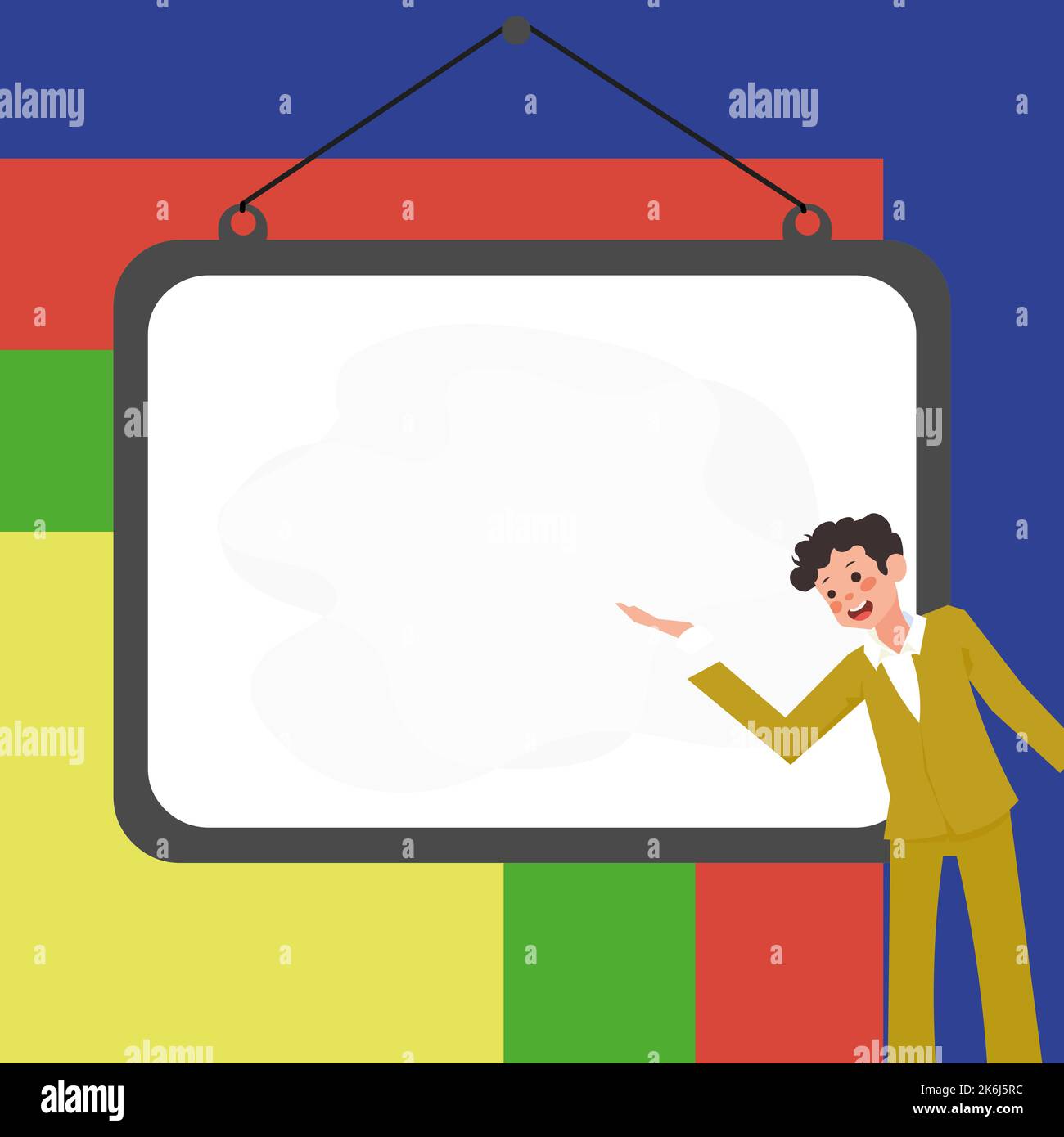 Instructor Drawing Pointing Stick On Empty Whiteboard While Holding Cup ...