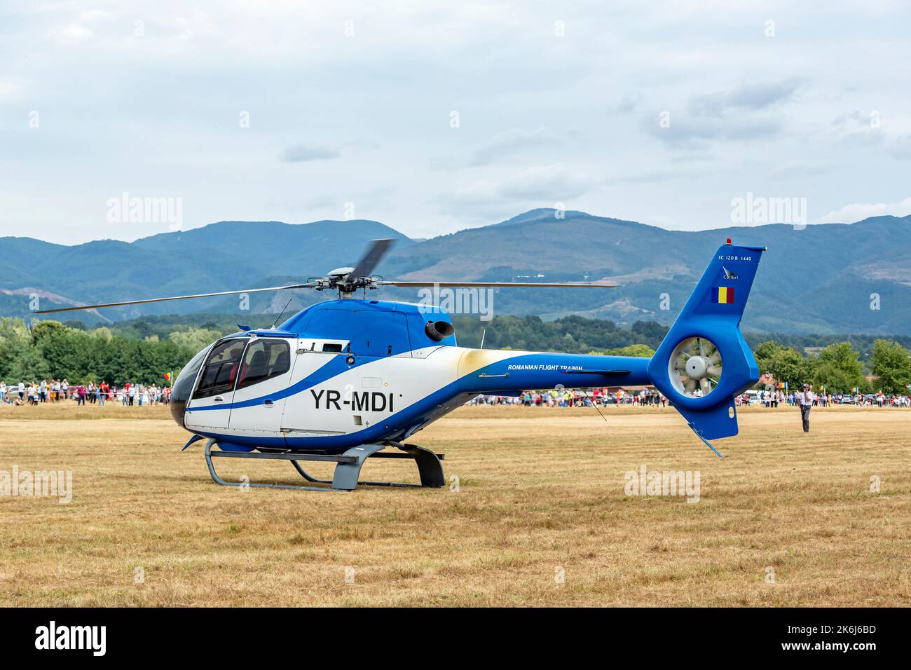 STANESTI, GORJ, ROMANIA - AUGUST 28, 2021: Helicopter at the aviation ...