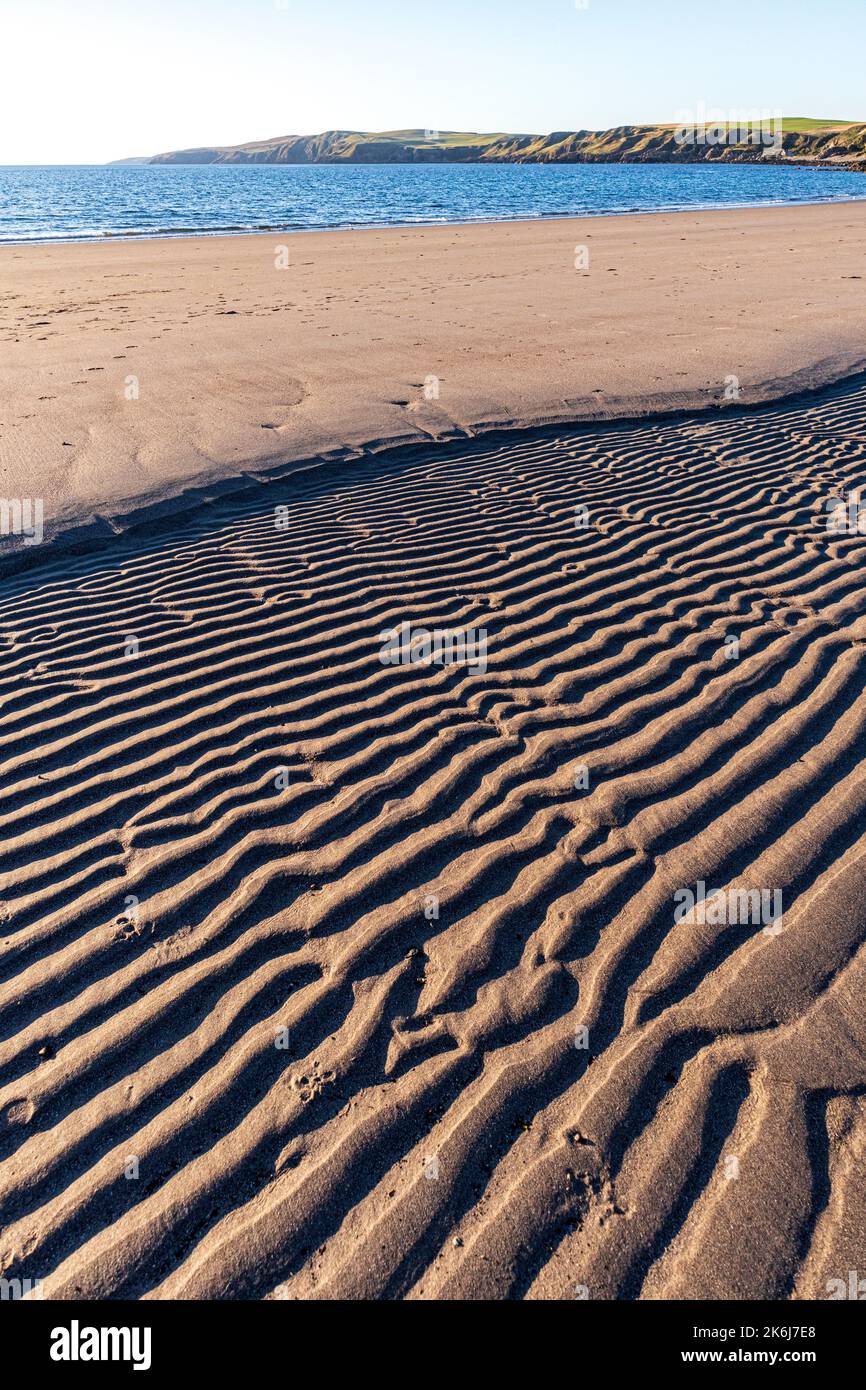 Evening light on patterns in the sand at Ardwell Bay, Dumfries ...