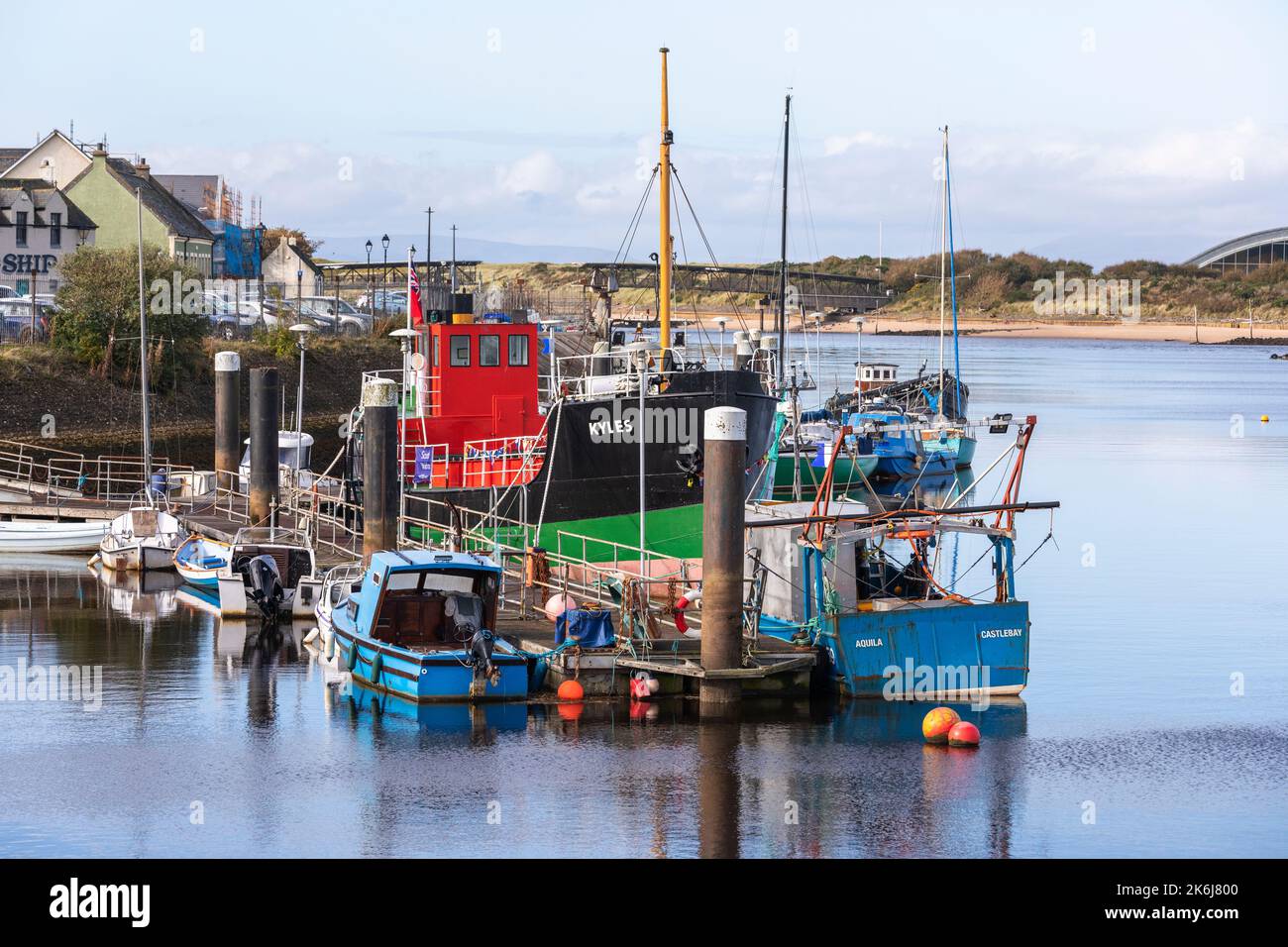 View west on Irvine harbour, on the River Irvine at the Firth of Clyde ...