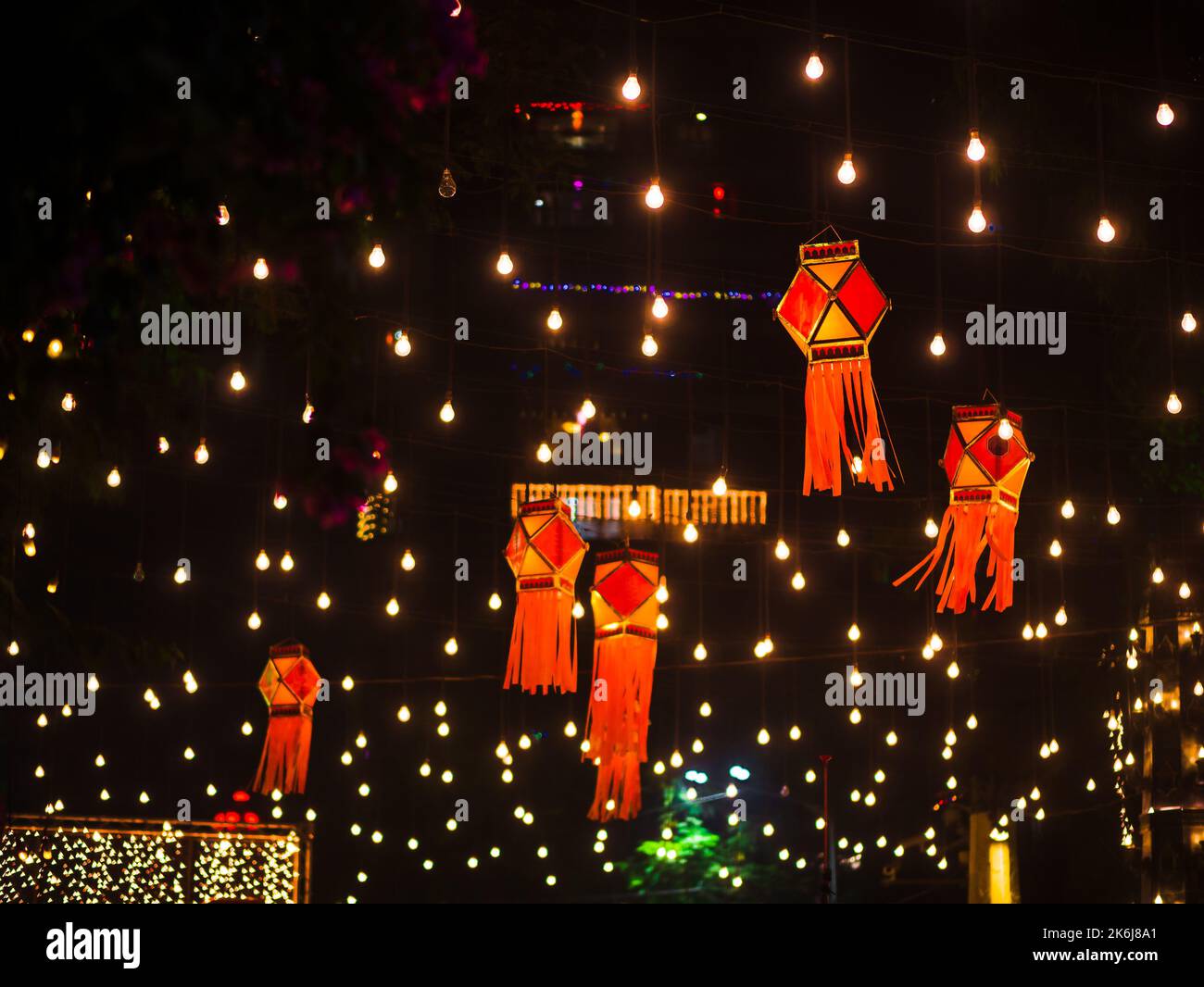Diwali decorative lamps or Akash Kandil or Lantern lights. Festive ...