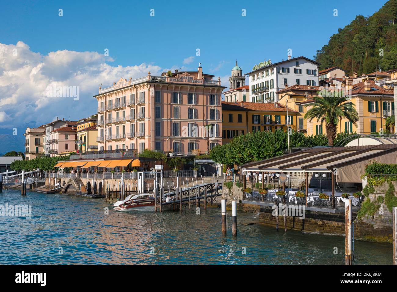 Bellagio Italy, view in summer of the scenic lakeside town of Bellagio ...