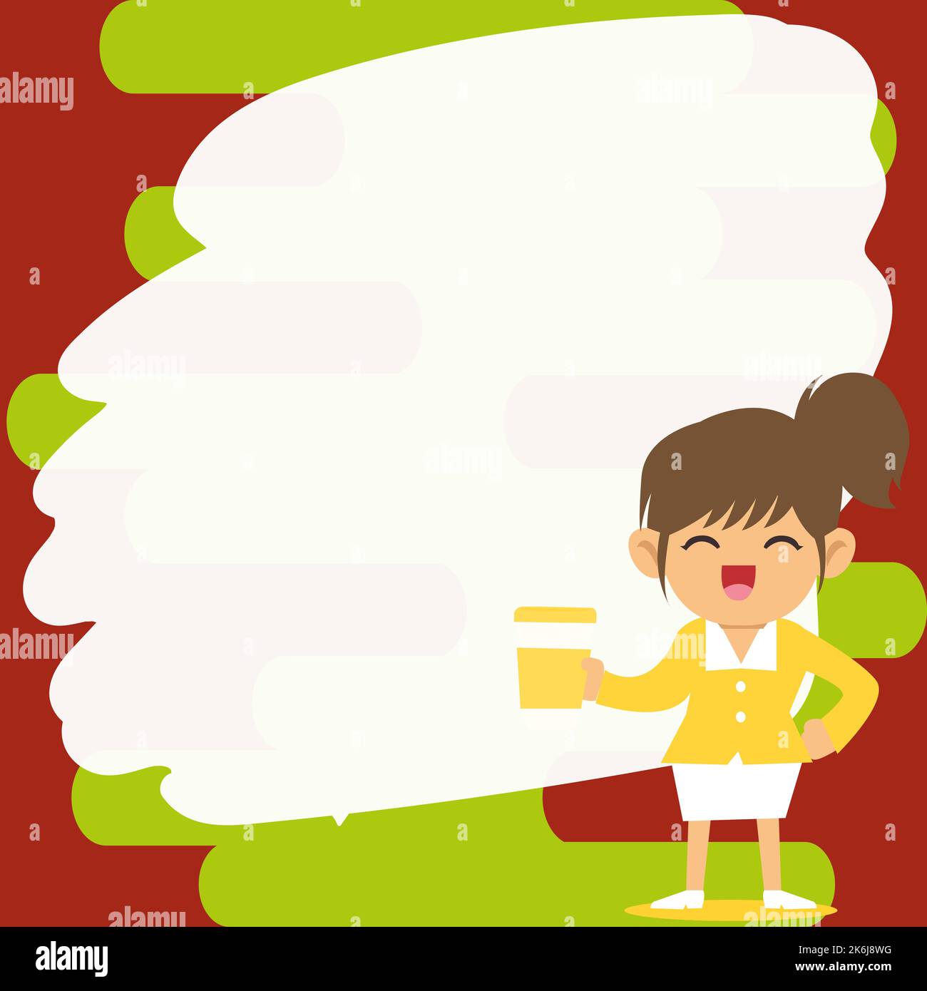 Instructor Drawing Pointing Stick On Empty Whiteboard While Holding Cup ...