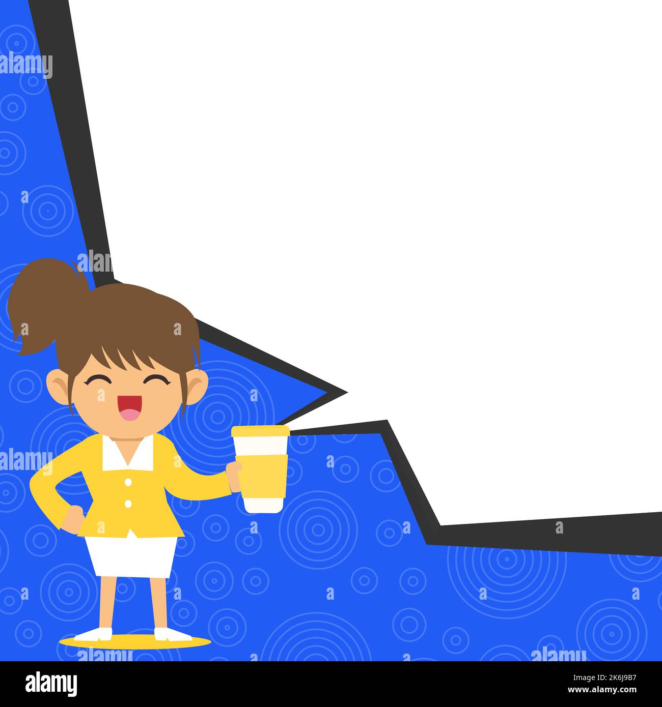 Instructor Drawing Pointing Stick On Empty Whiteboard While Holding Cup ...