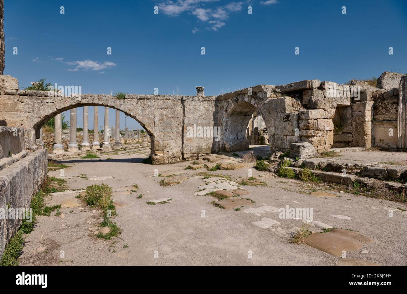 stone brigde and columns of western collonnaded street ruins of the ...