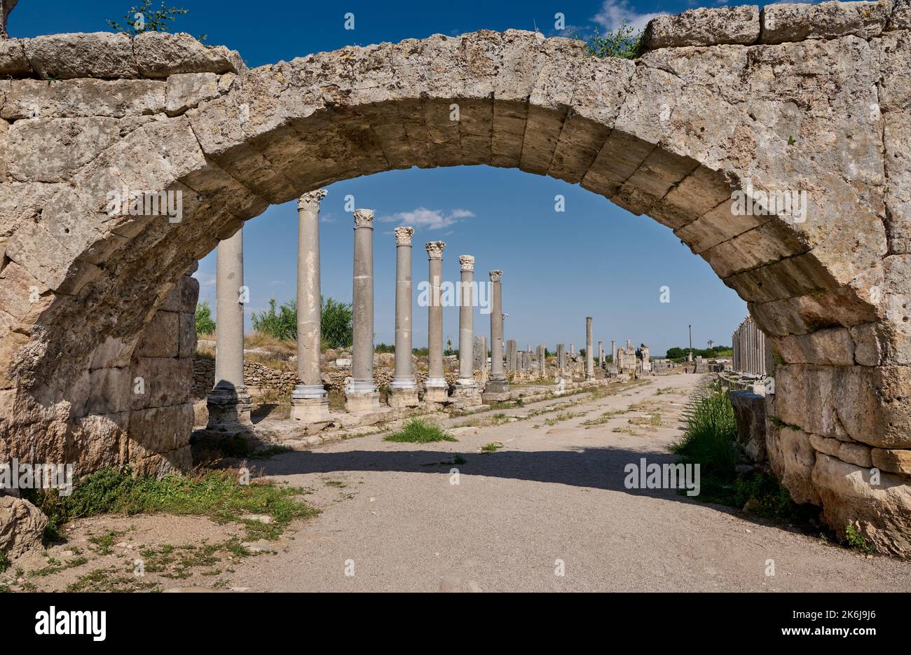 stone brigde and columns of western collonnaded street ruins of the ...