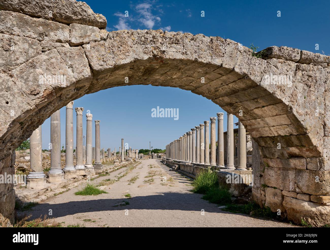 stone brigde and columns of western collonnaded street ruins of the ...