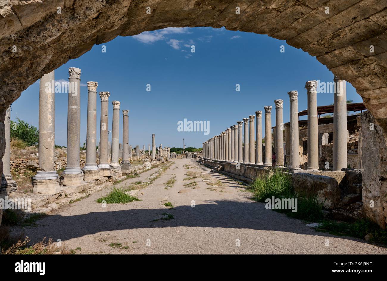 stone brigde and columns of western collonnaded street ruins of the ...
