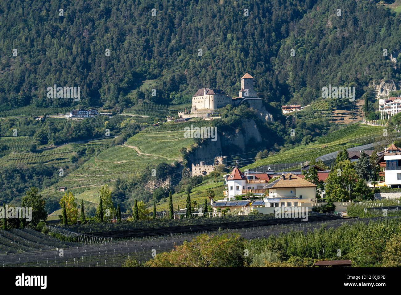 Castle Tyrol, at the village of Tyrol above Merano, South Tyrol, Italy ...