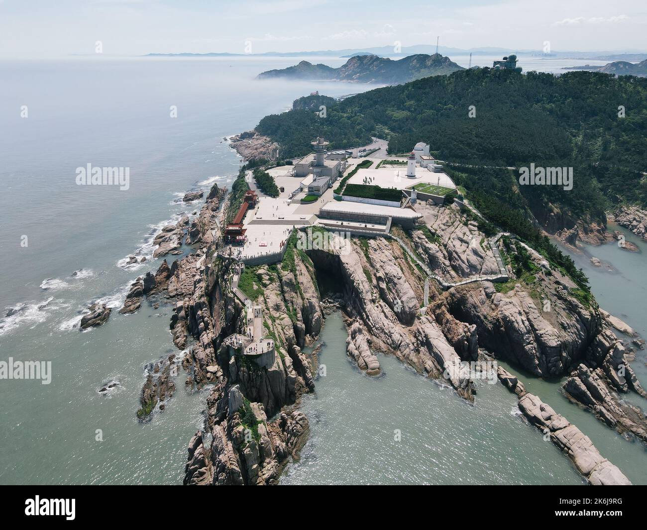 Aerial View of Military Base, Tourist Facilities, and the Pacific Ocean ...