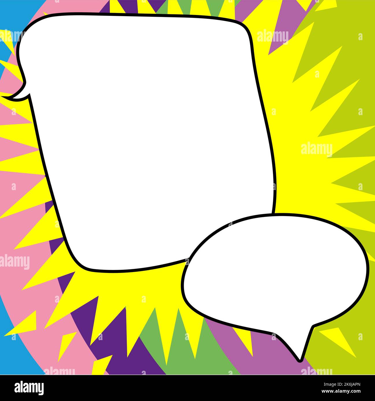 Comic Blank Speech Bubble With Copy Space Over Circular Color ...