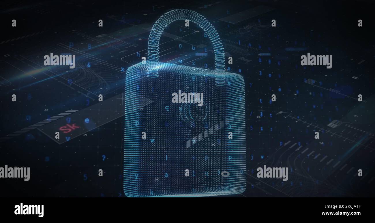 Lock icon digital numbers animation hi-res stock photography and images ...