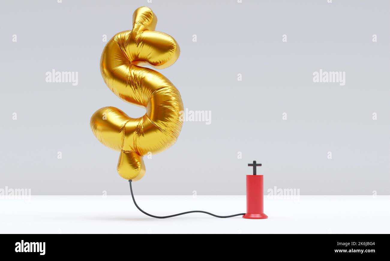 Inflation art concept. 3D Rendering Stock Photo - Alamy