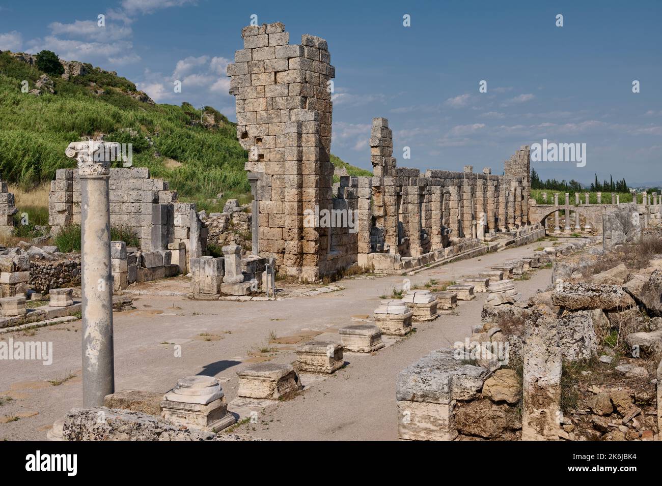Palace of Gaius Julius Cornutus, ruins of the Roman city of Perge ...