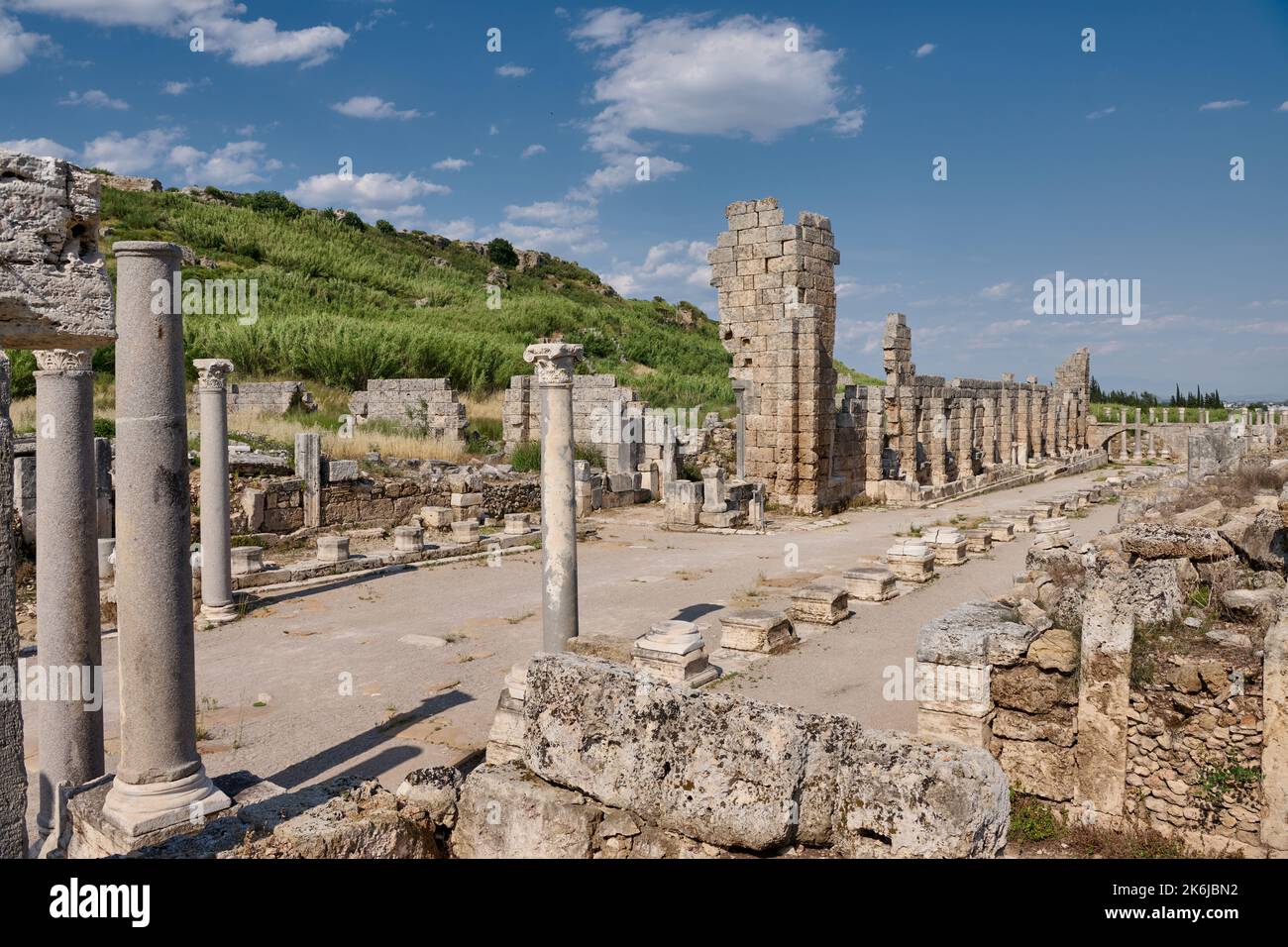 Palace of Gaius Julius Cornutus, ruins of the Roman city of Perge ...