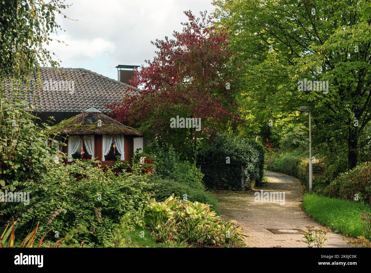 Traditional Small House With Beautiful Outdoor Decor Facade In Germany ...
