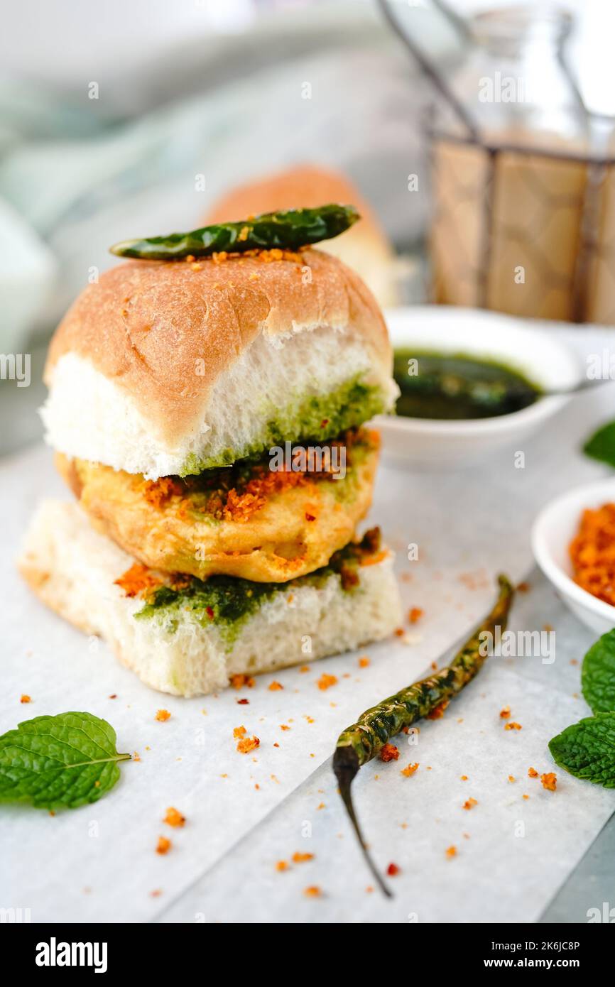 Homemade Vada Pav or Wada Pao - Indian potato sliders Stock Photo - Alamy