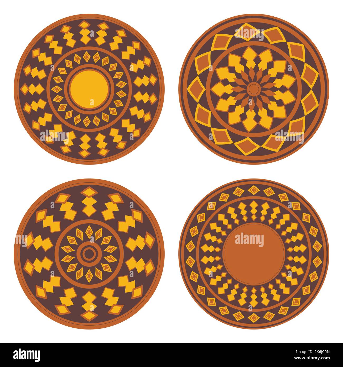 Geometric aboriginal art icon. Ethnic tribal rounded ornament. Afican, australian motiph. Dots ...