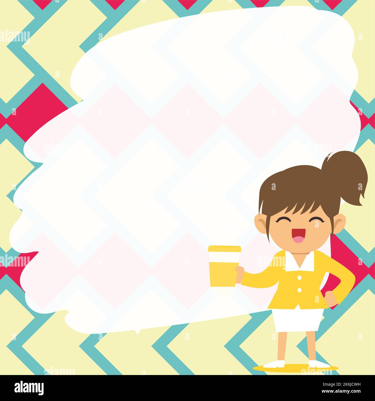 Instructor Drawing Pointing Stick On Empty Whiteboard While Holding Cup ...