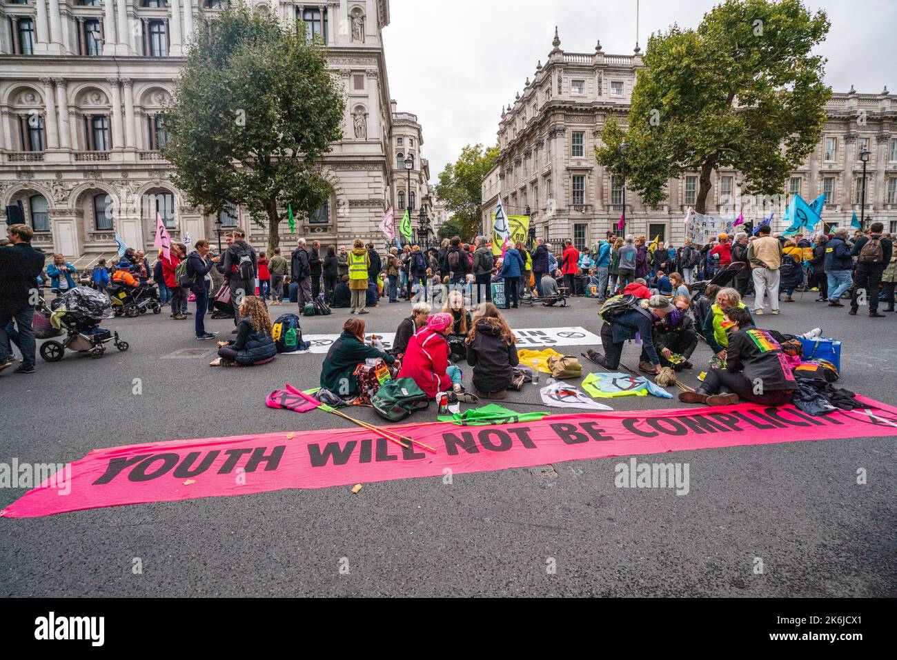 London UK. 14 October 2022 . Hundreds of Extinction Rebellion activists ...