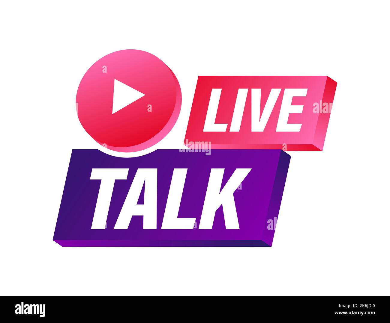 Live talk. Element for broadcasting. Video stream icon. Vector stock ...