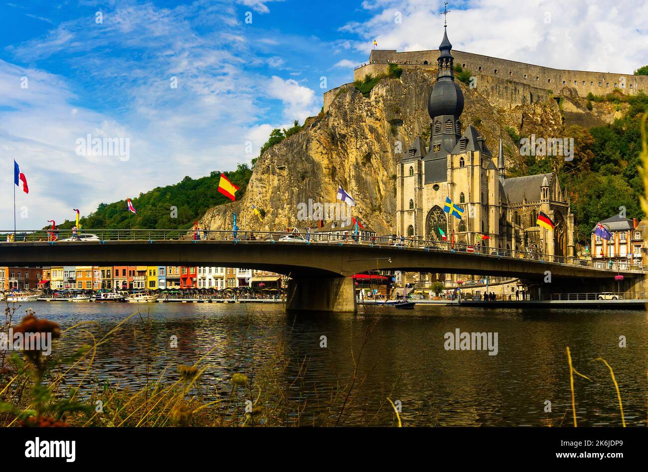 View of Dinant city from Meuse river Stock Photo - Alamy