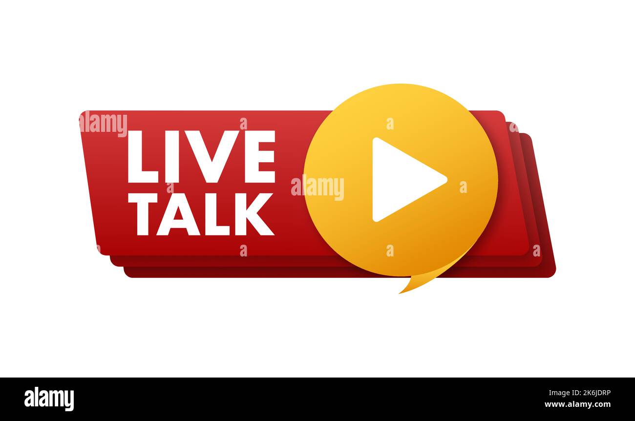 Live talk. Element for broadcasting. Video stream icon. Vector stock ...