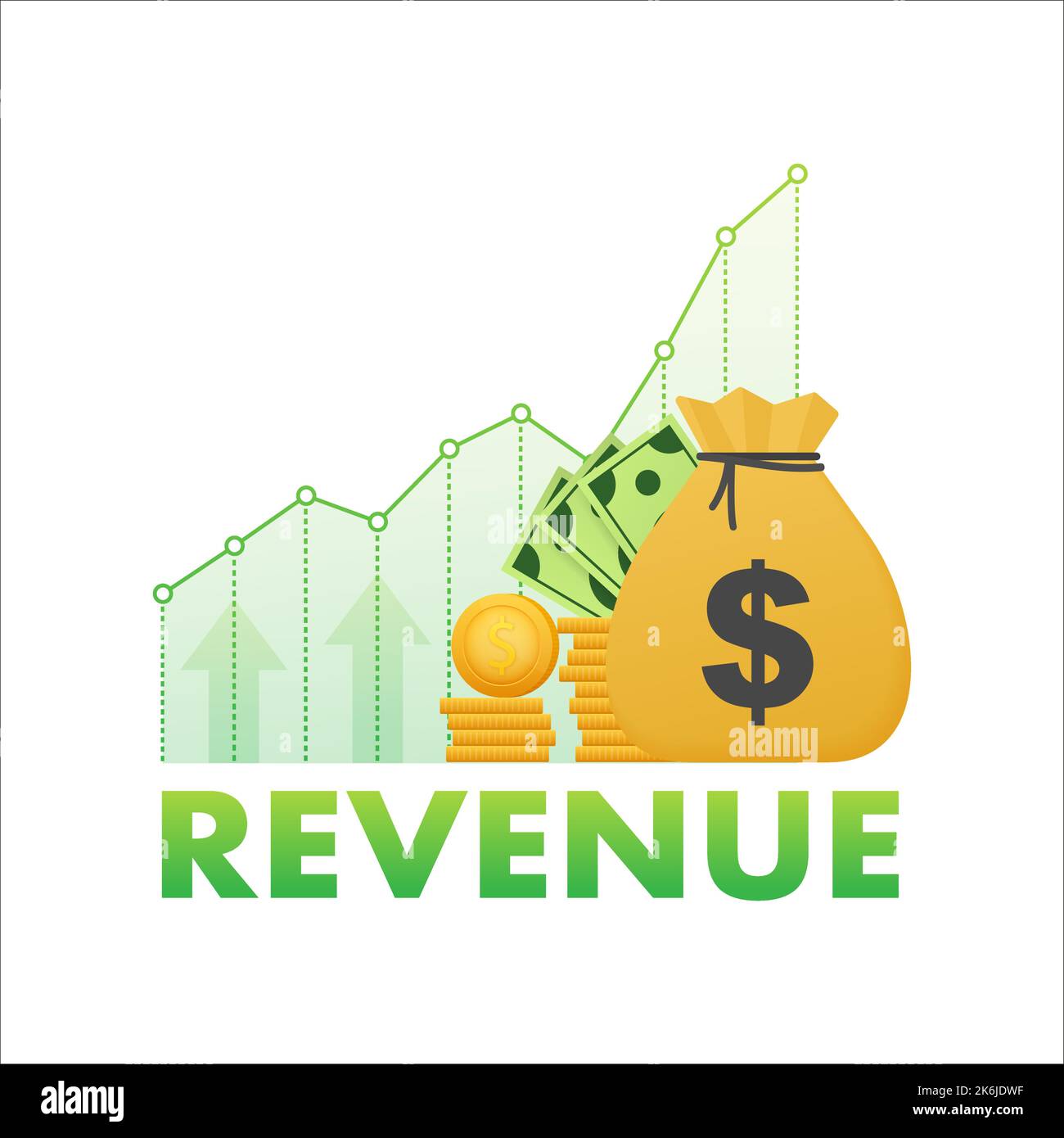 Revenue growth increasing graph. High interest rate. Vector stock ...