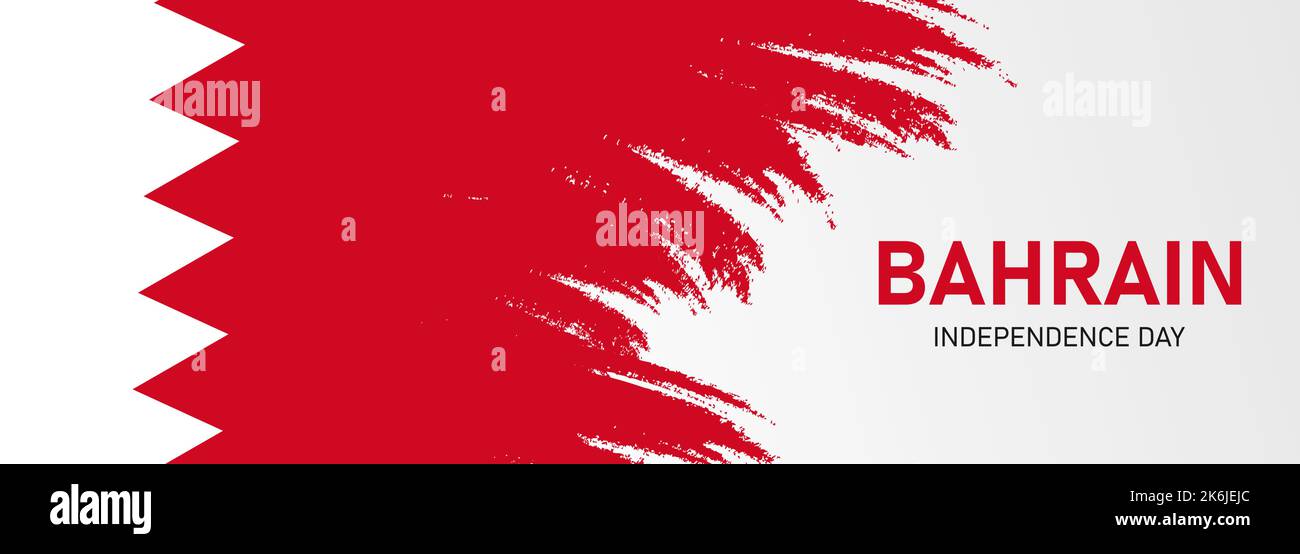 Bahrain national day banner. Waving flag of Bahrain Stock Vector Image ...