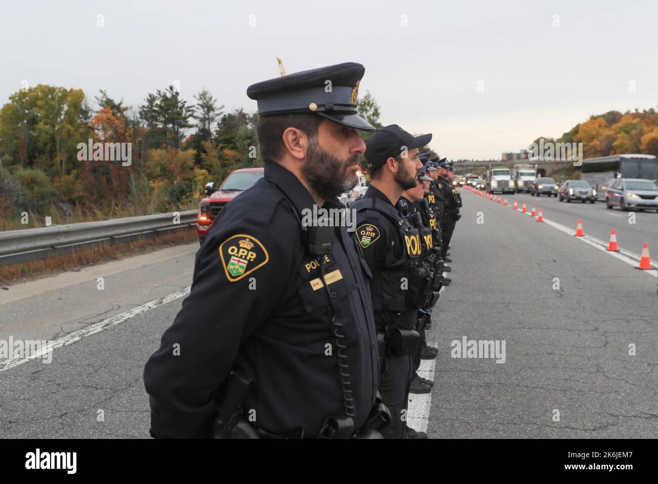 Canada. 14th Oct, 2022. Ontario Provincial Police officers from the ...