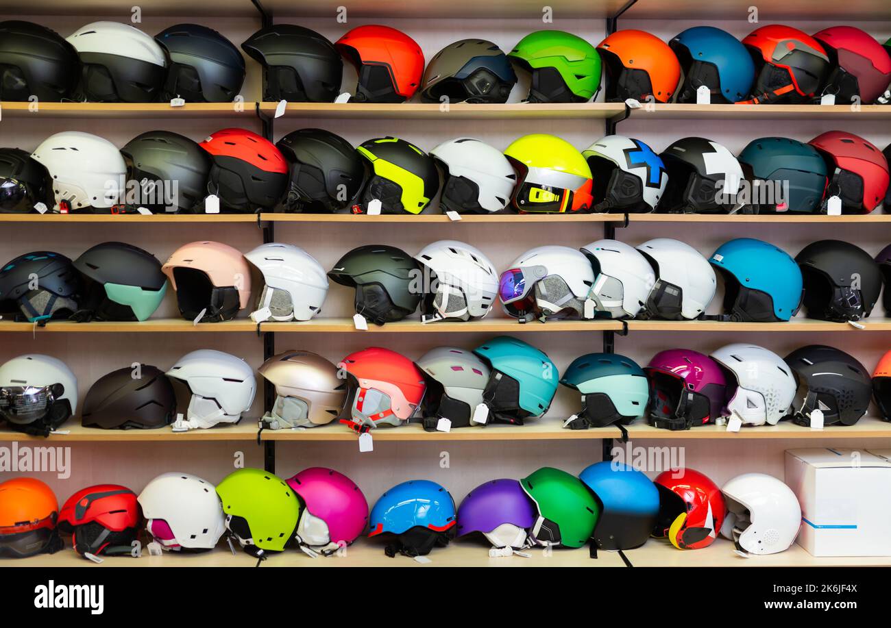 snowboard and ski helmets Stock Photo - Alamy