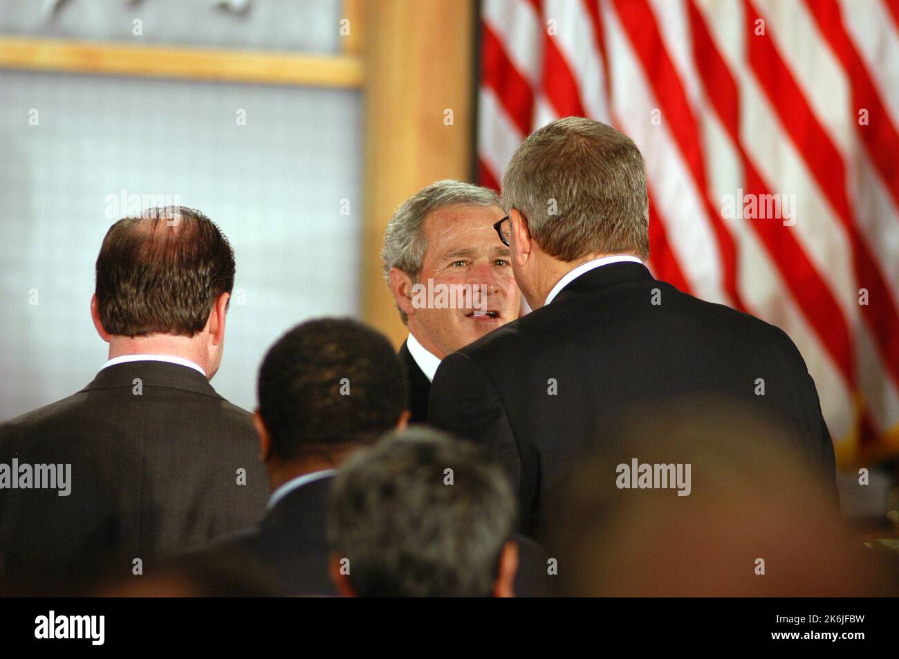 President George Bush addressing Summit of U.S. University Presidents ...