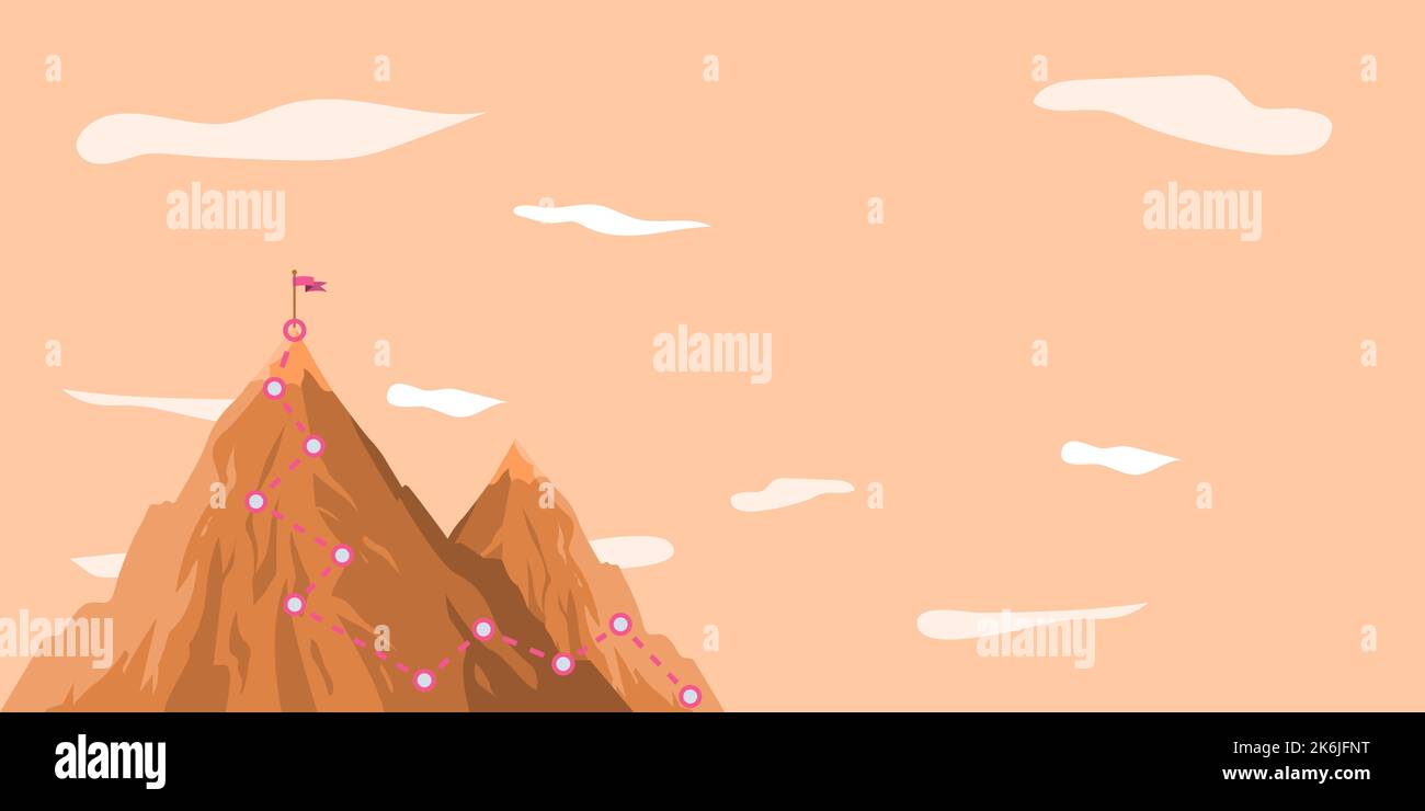 Man On A Mountain Drawing Proud Of His Climbing Success To The Clouds ...