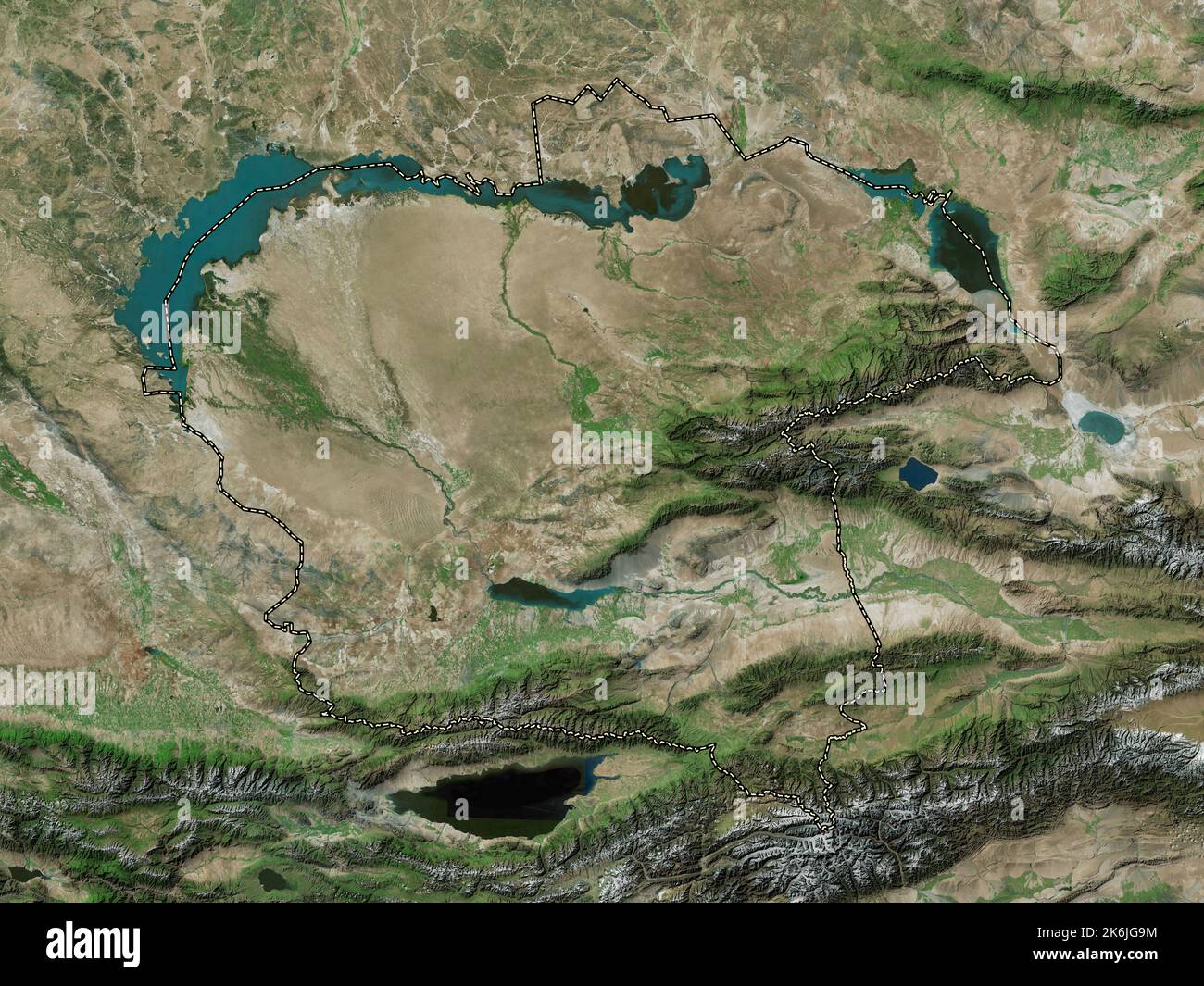 Almaty, region of Kazakhstan. High resolution satellite map Stock Photo ...