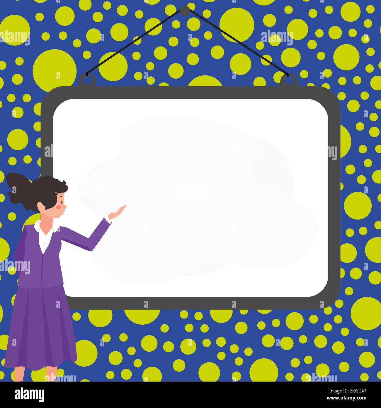 Instructor Drawing Pointing Stick On Empty Whiteboard While Holding Cup ...