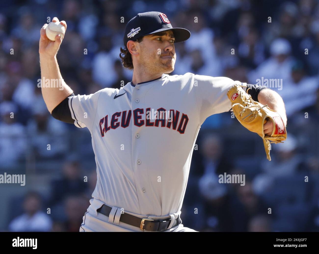 New York, USA. 14th Oct, 2022. Cleveland Guardians starting pitcher ...