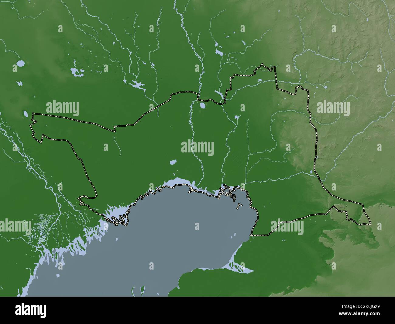 Atyrau, region of Kazakhstan. Elevation map colored in wiki style with ...
