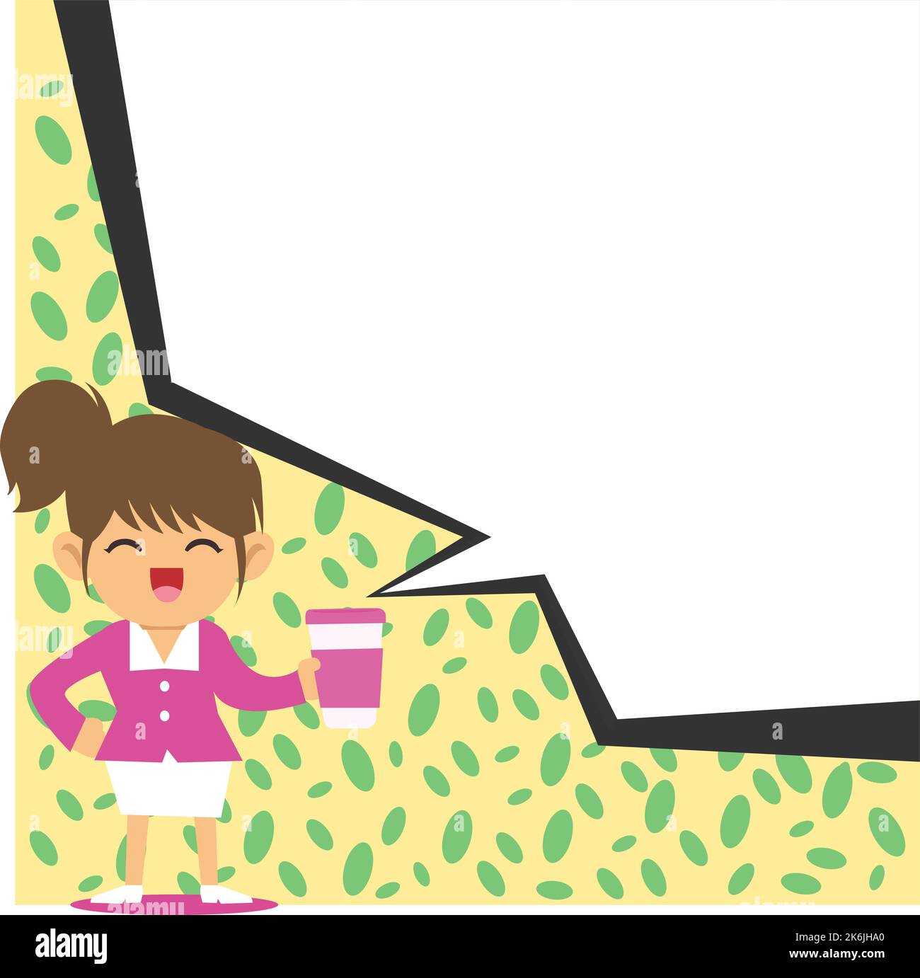 Instructor Drawing Pointing Stick On Empty Whiteboard While Holding Cup ...