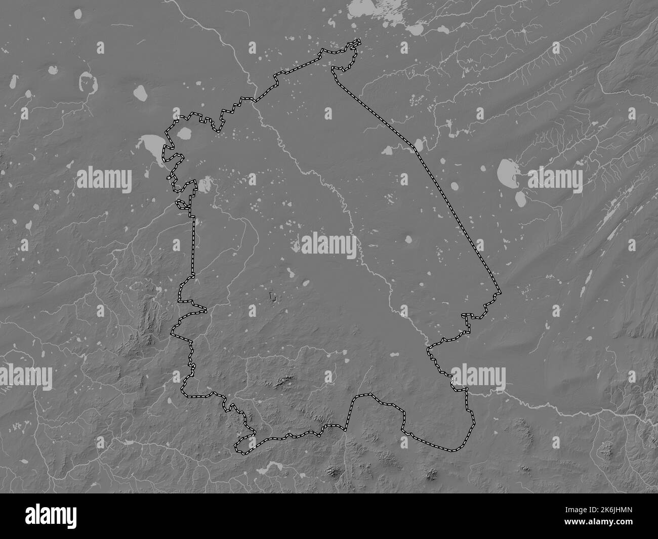 Pavlodar, region of Kazakhstan. Bilevel elevation map with lakes and ...