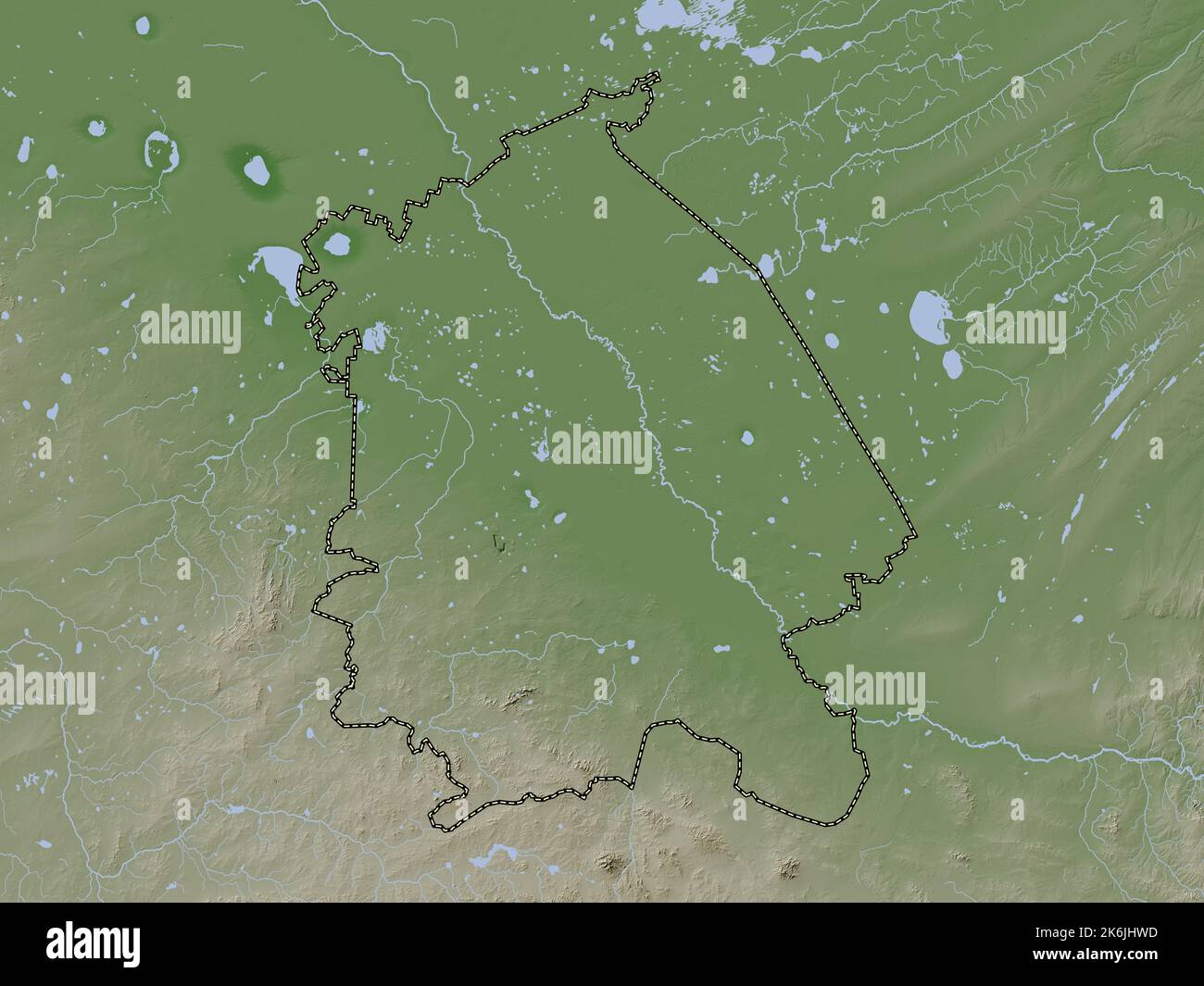 Pavlodar, region of Kazakhstan. Elevation map colored in wiki style ...