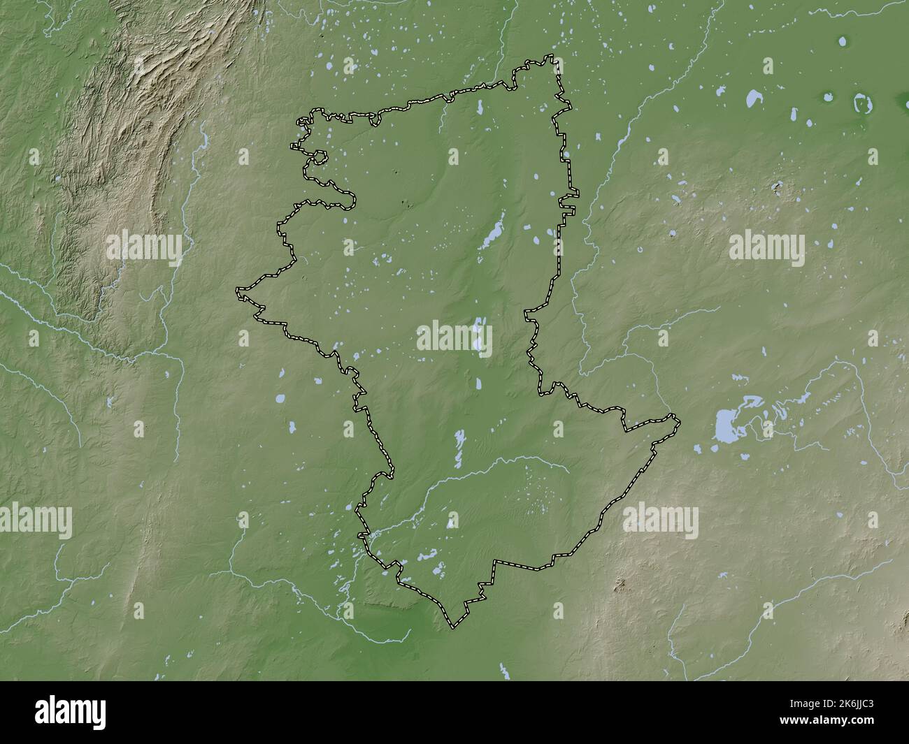 Qostanay, region of Kazakhstan. Elevation map colored in wiki style ...