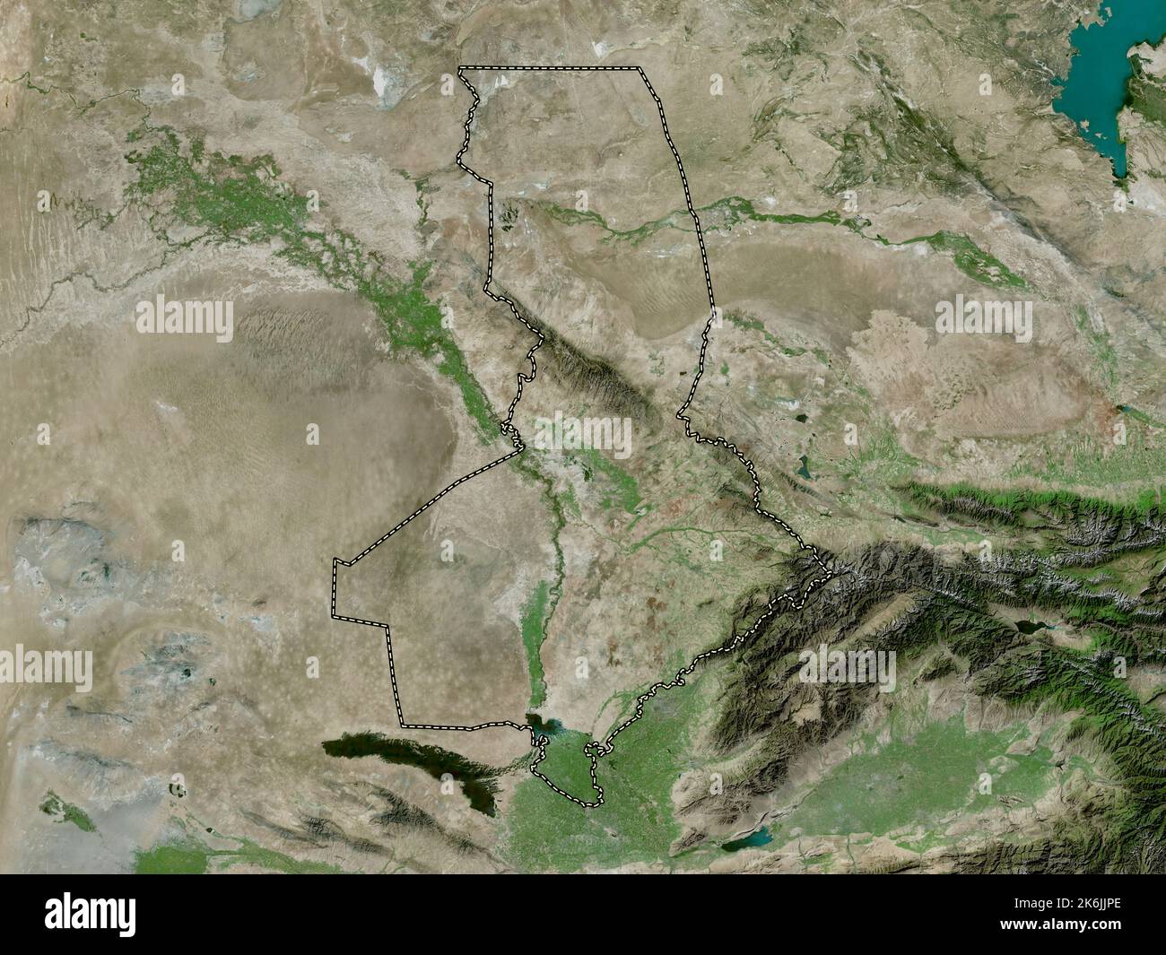South Kazakhstan, region of Kazakhstan. High resolution satellite map ...