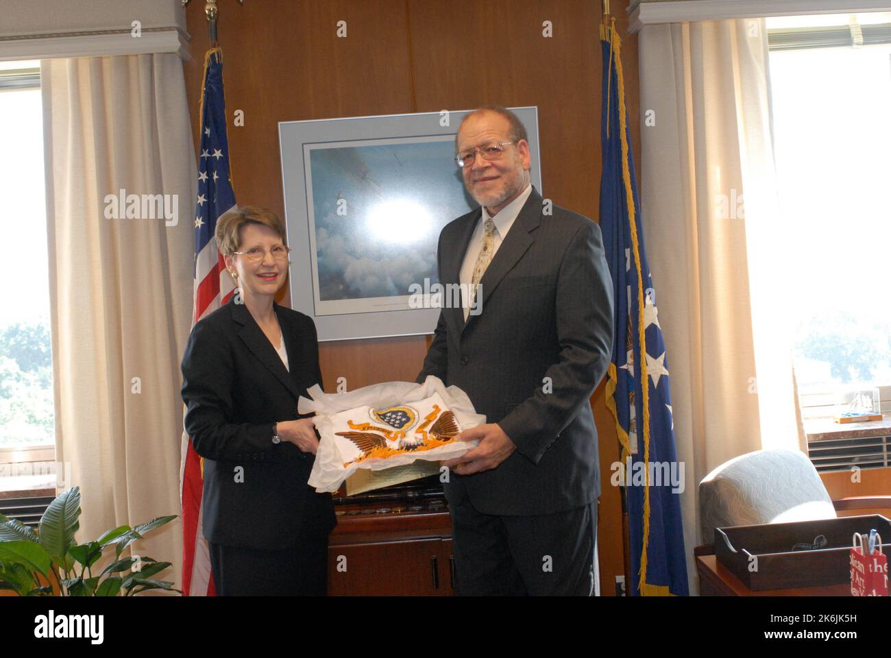Flag ceremony for Margaret McMillion, former U.S. Ambassador to Rwanda ...