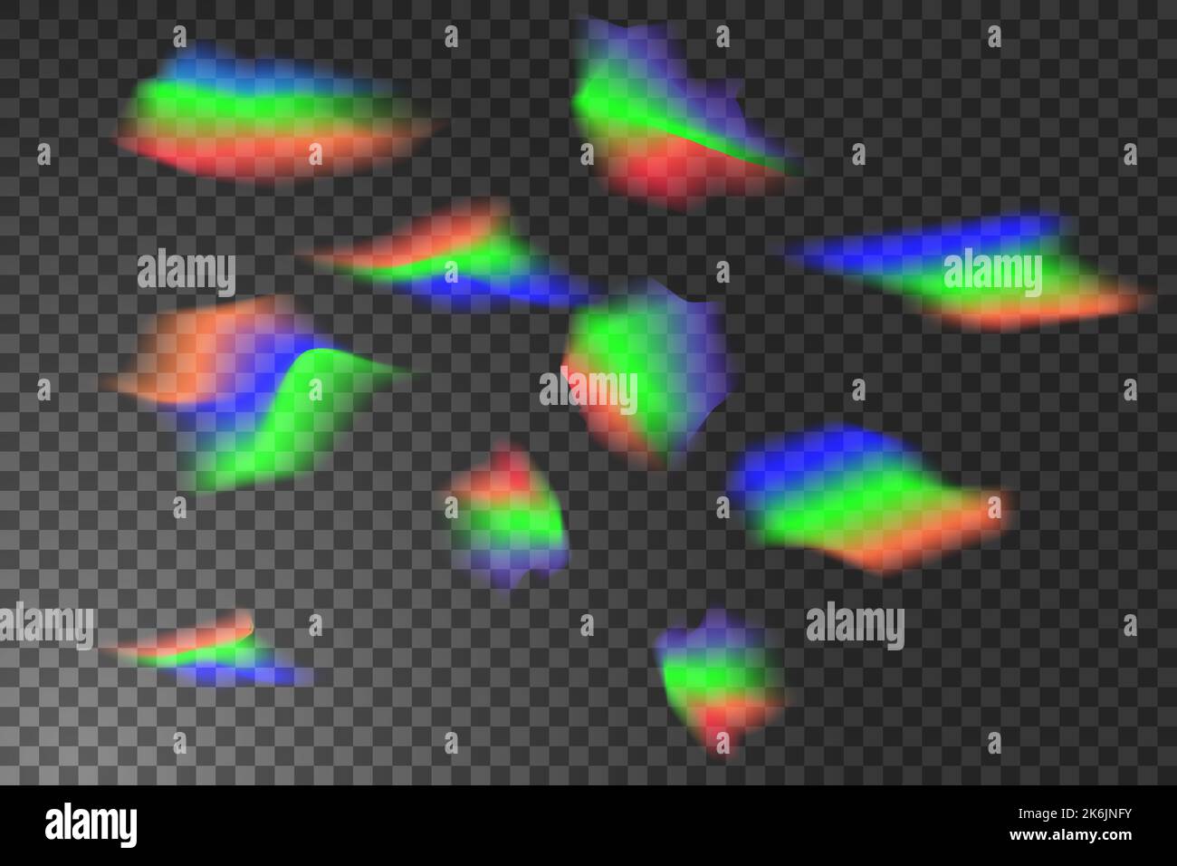 Crystal and jewelry, prism, glare. Rainbow glowing sparkles vector set ...