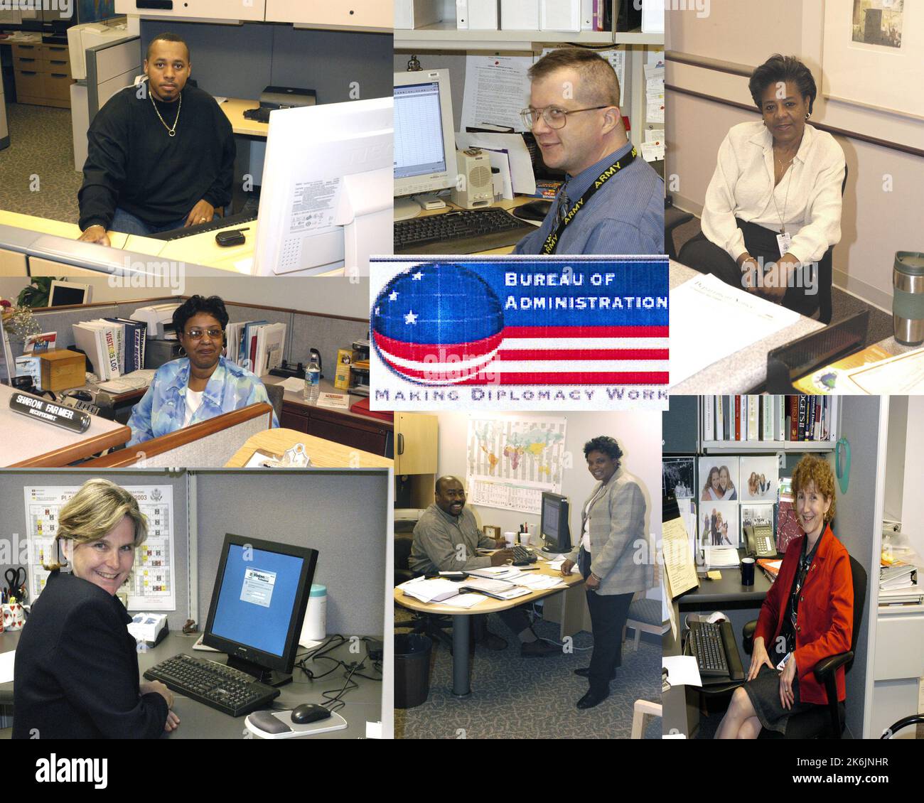 Photographic collages on "Bureau of Administration Making Diplomacy ...
