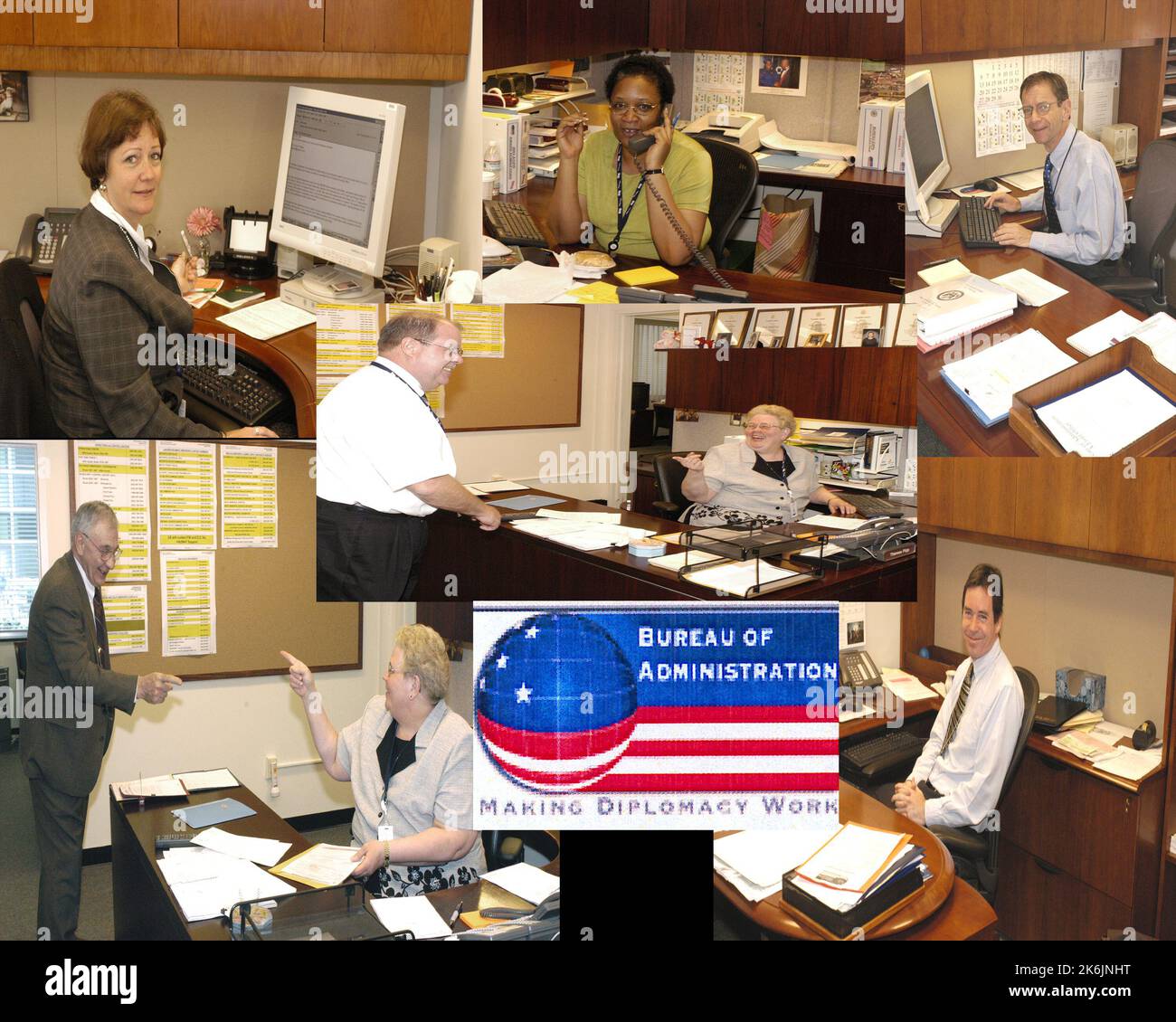 Photographic collages on "Bureau of Administration Making Diplomacy ...